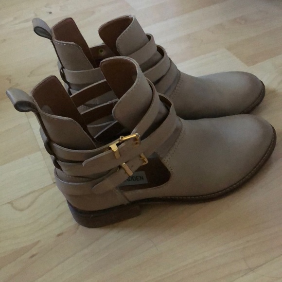 Steve Madden | Shoes | Steve Madden Cut Out Taupe Booties | Poshmark